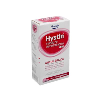 Indicações, Para que serve e Bula Hystin 2mg com 20 comprimidos ...